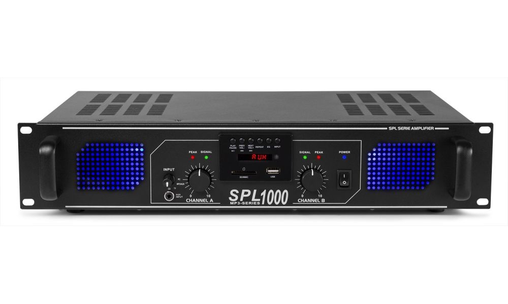 ⚡ Skytec Spl 1000Mp3 Amplificador Con Leds Azules